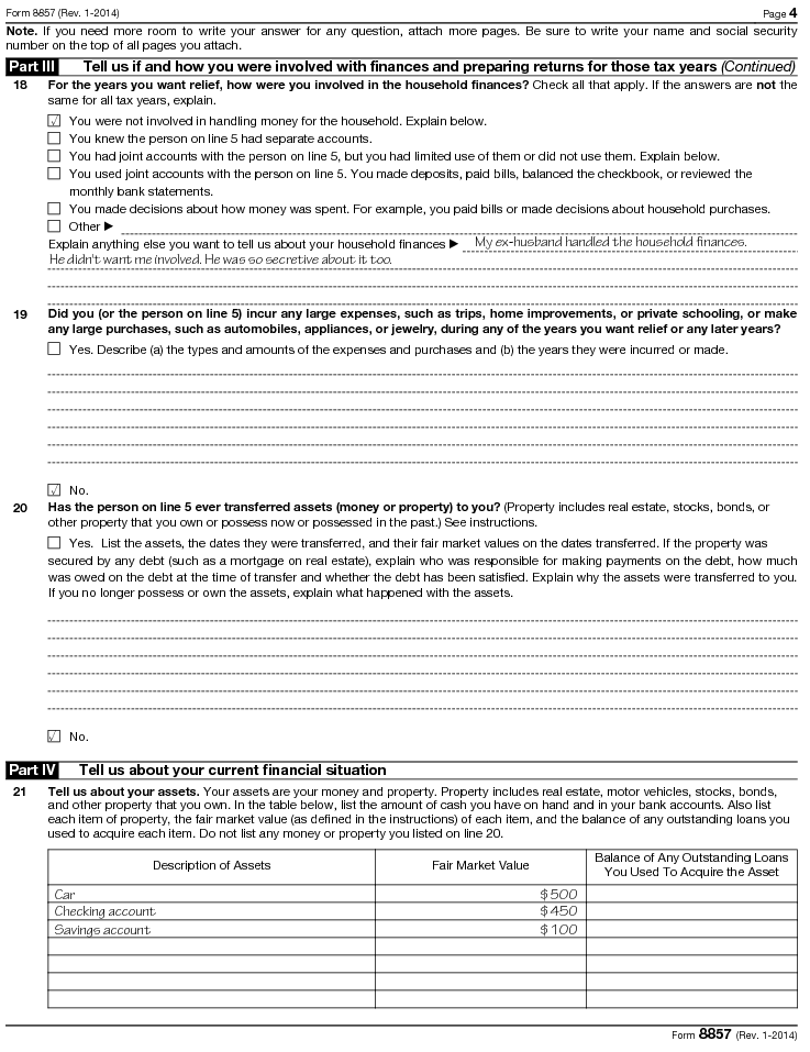 Publication 971 (10/2014), Innocent Spouse Relief | Internal Revenue ...
