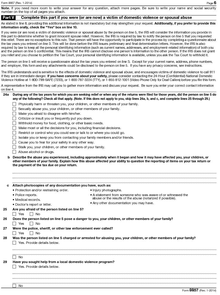 Publication 971 (10/2014), Innocent Spouse Relief | Internal Revenue ...