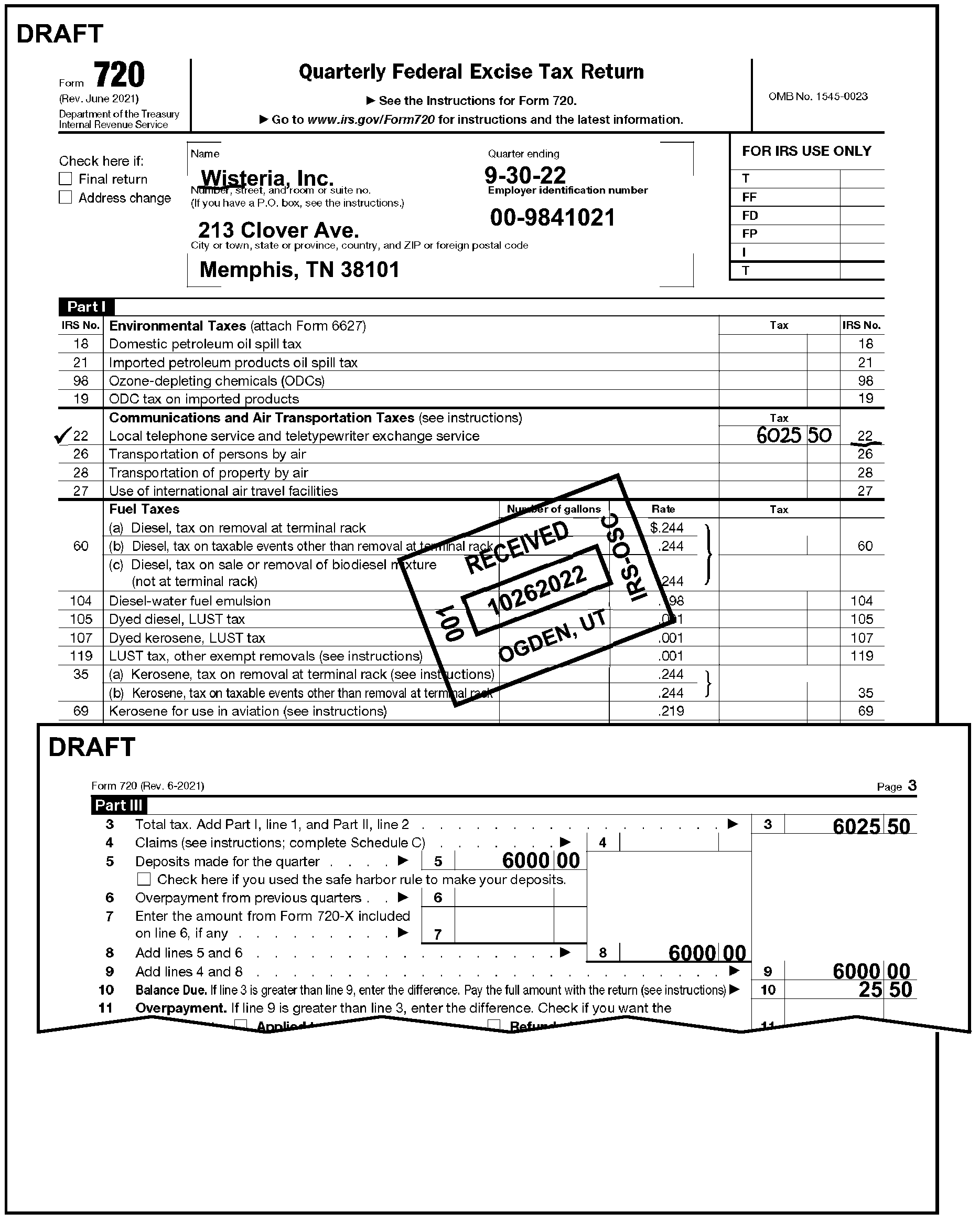 3.11.23 Excise Tax Returns | Internal Revenue Service