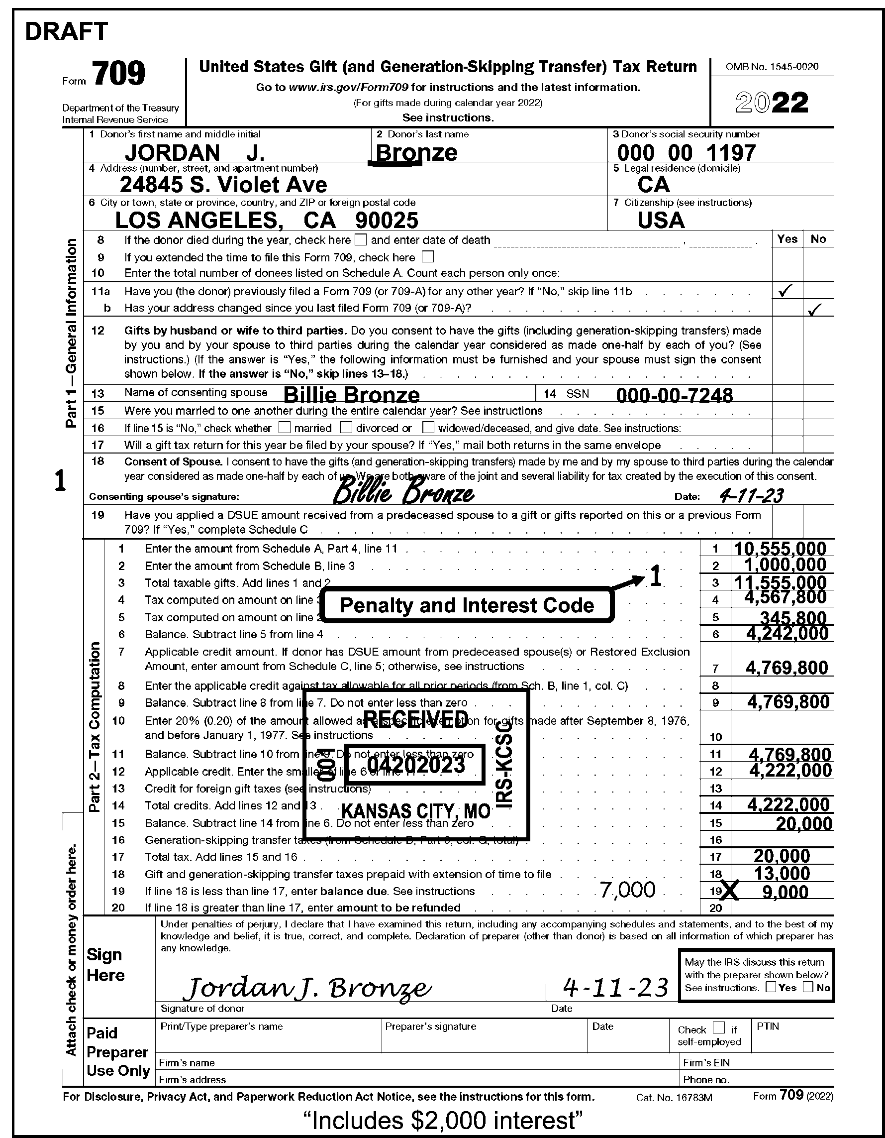 Federal Gift Tax Form 709 Gift Ftempo ED4